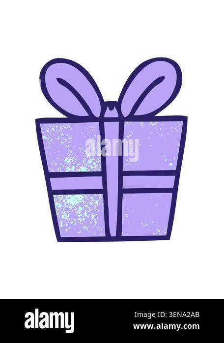jiggle motion animation of hand drawn cartoon present Stock Video ...