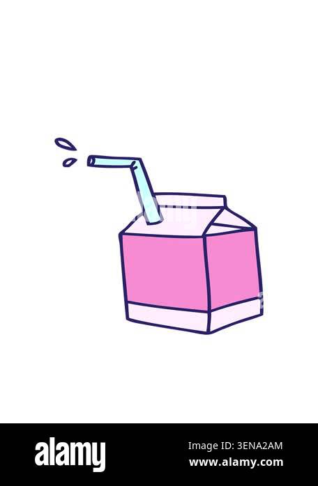 bobbing motion animation of cartoon hand drawn quirky carton of milk ...