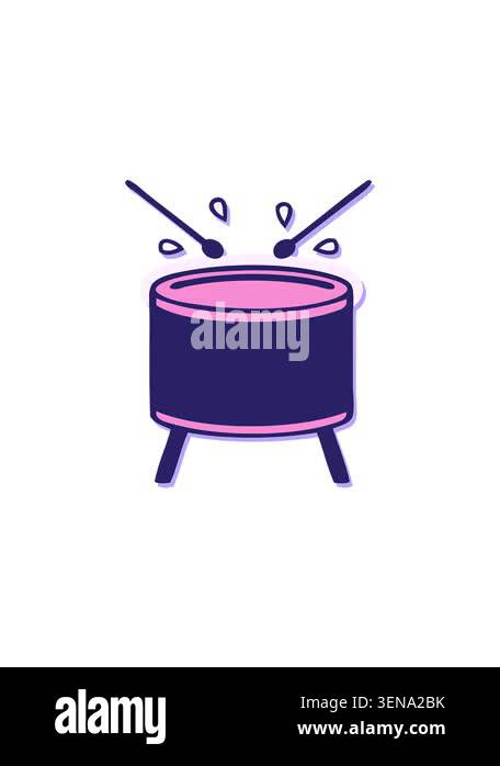 spinning motion animation of sticker of a cute cartoon drum Stock Video ...
