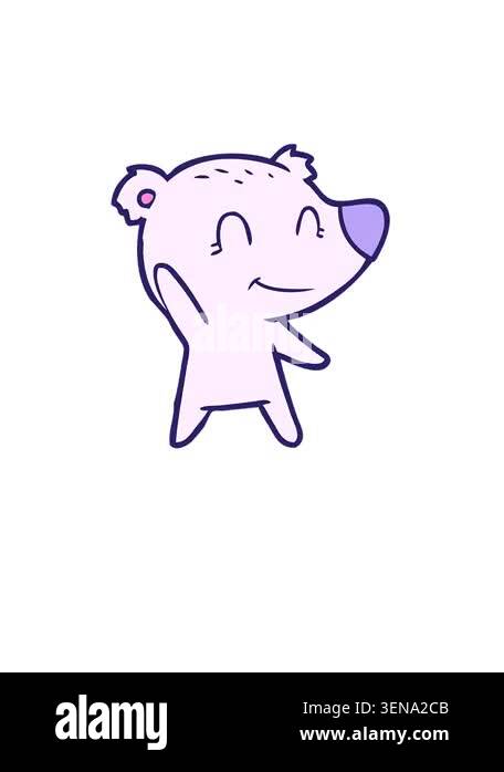 rise and float animation of a neon polar bear Stock Video Footage - Alamy