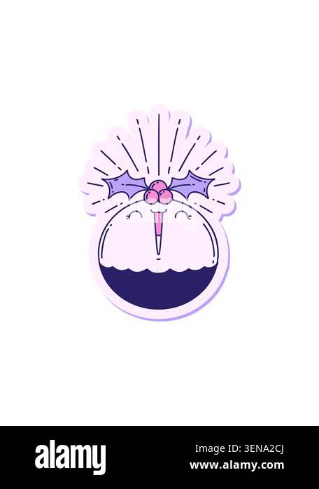 popping motion animation of a sticker of a tattoo style singing ...