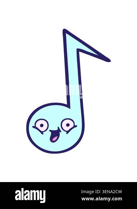 jiggle motion animation of cute cartoon of a musical note Stock Video ...