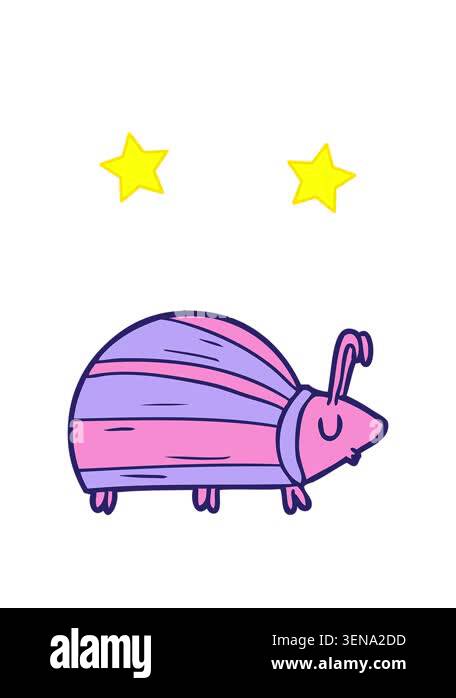 spinning stars animation of funny cartoon bug Stock Video Footage - Alamy