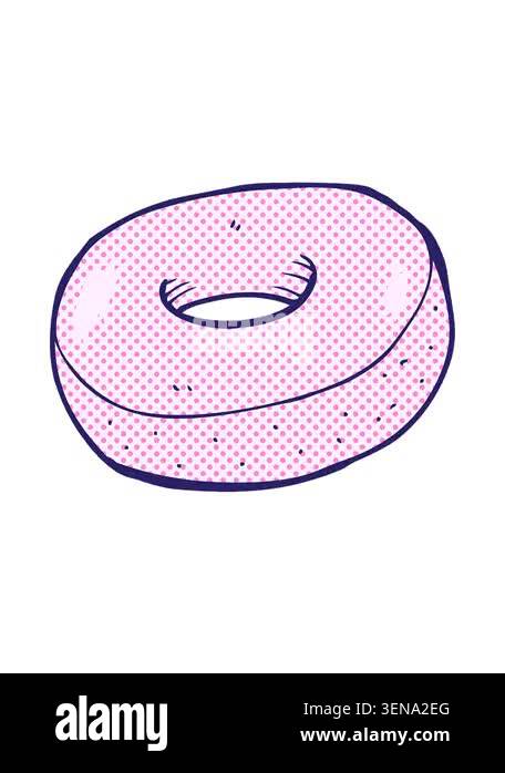 bob and pause animation of a cartoon donut Stock Video Footage - Alamy