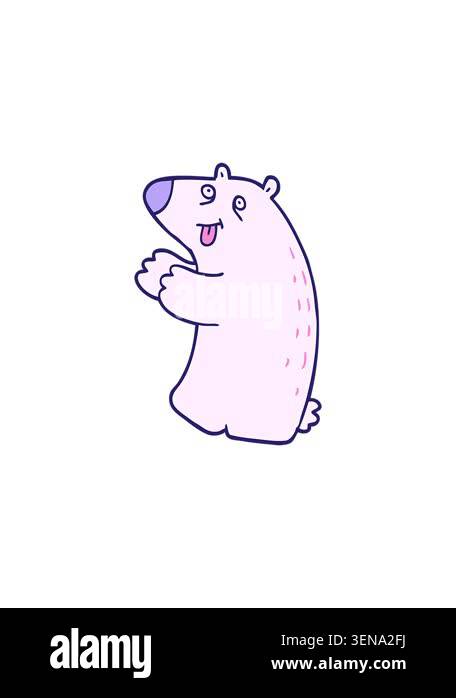 starburst effect animation of cartoon doodle happy bear Stock Video ...