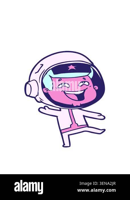 bobbing motion animation of cartoon happy space man Stock Video Footage ...