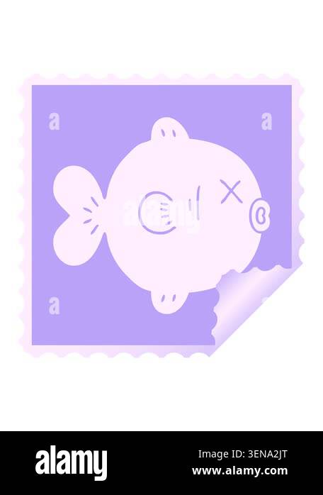 shine light effect animation of square peeling sticker quirky cartoon ...