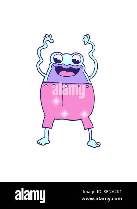 glitter effect animation of cartoon doodle frog Stock Video Footage - Alamy