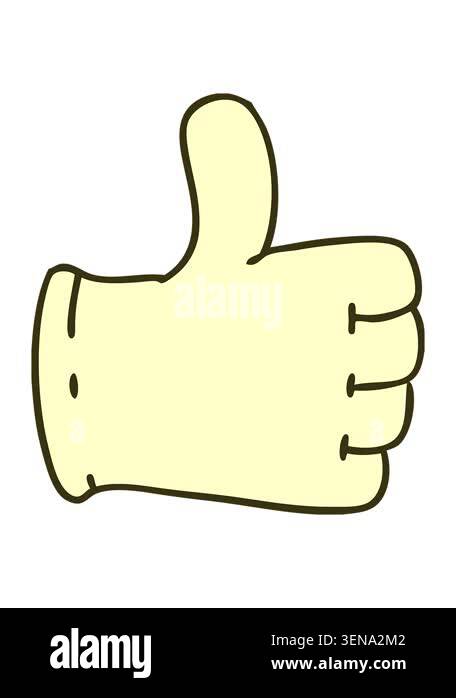 changing color animation of cartoon glove giving thumbs up symbol Stock ...