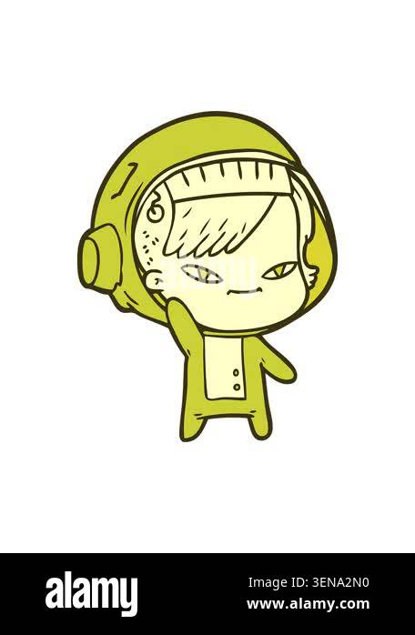 changing color animation of astronaut woman cartoon Stock Video Footage ...