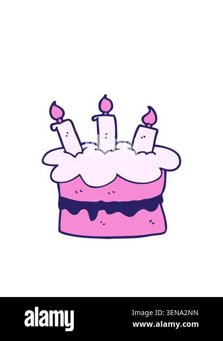 bobbing motion animation of cartoon doodle birthday cake Stock Video ...