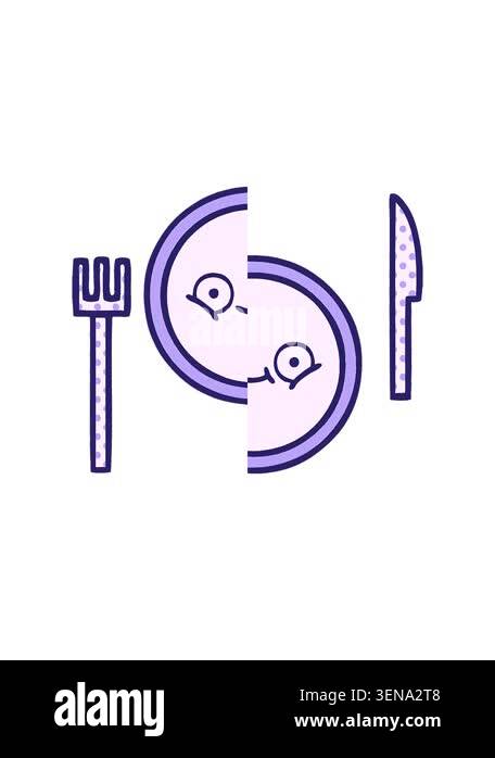 splitting motion animation of comic book style cartoon of a dinner ...