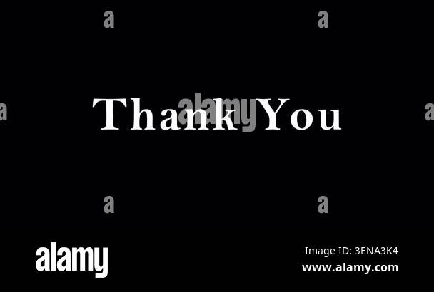 Appreciation message showing gratitude. Thank You text animation cinema ...