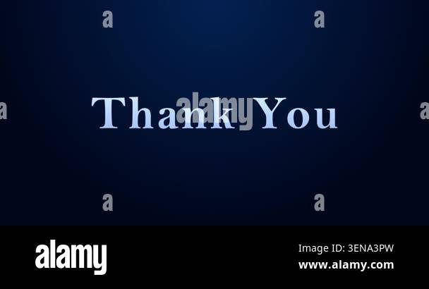 Appreciation message showing gratitude. Thank You text animation cinema ...