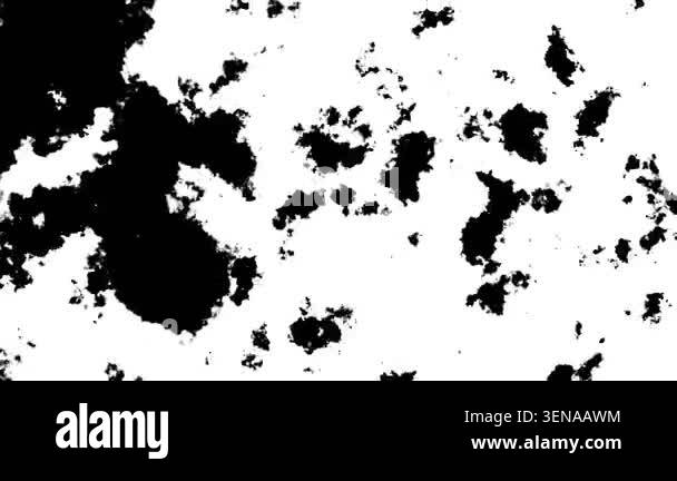 Black ink blot spreading across white surface high contrast abstract ...