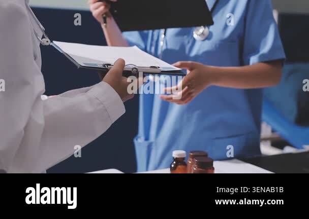 doctor with a medical tablet Stock Video Footage - Alamy