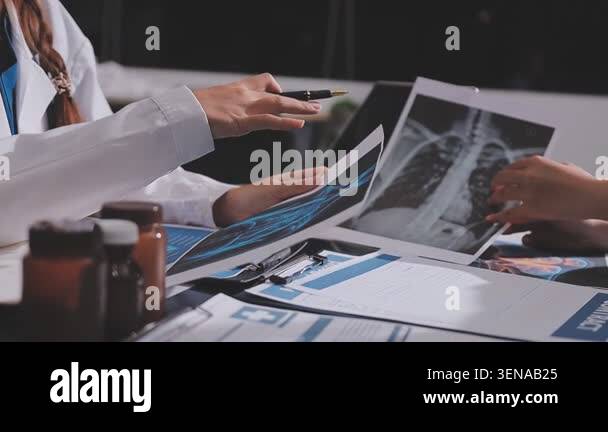female doctor examining x - ray of patient in hospital Stock Video ...