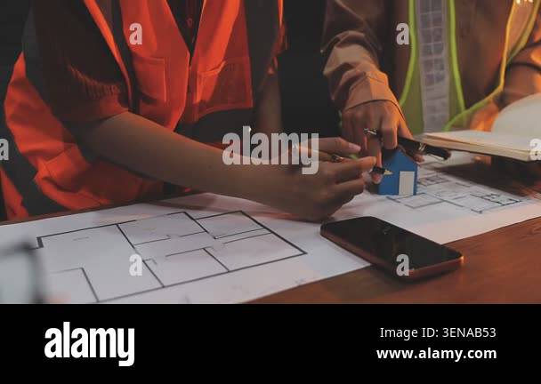 architect drawing a blueprint Stock Video Footage - Alamy