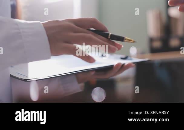close - up of doctor hands in medical office Stock Video Footage - Alamy