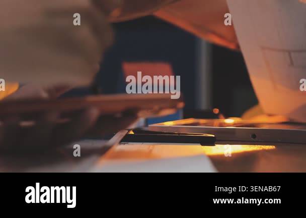 architect engineer working on blueprint and engineer in office Stock ...