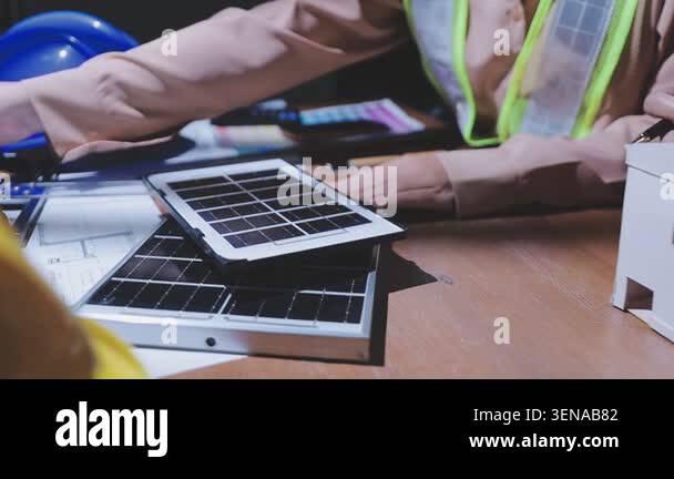 engineer holding solar panels in his hands Stock Video Footage - Alamy