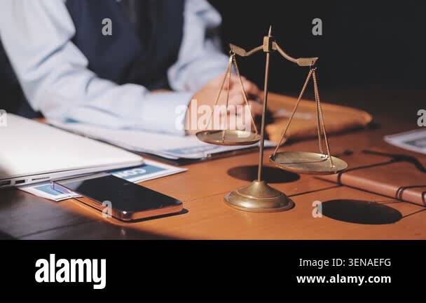 law office and legal justice concept, judge or gavel and law book on ...