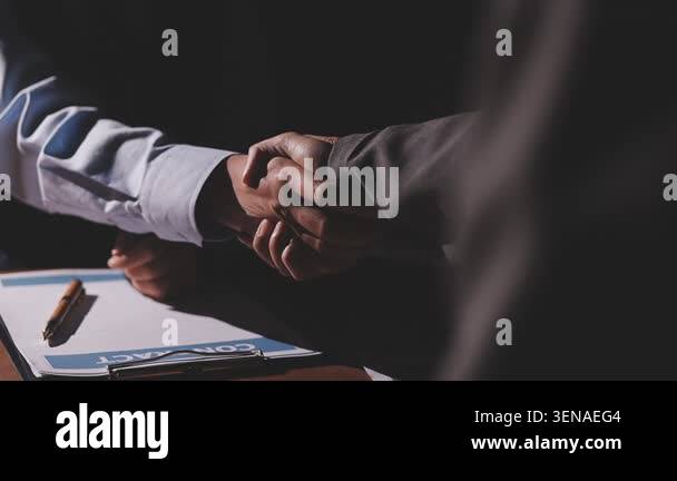 business people shaking hands, finishing up a meeting Stock Video ...