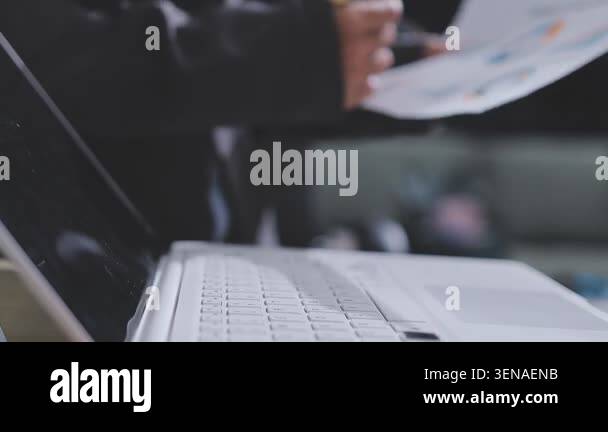 close - up view of male hands typing on laptop keyboard Stock Video ...
