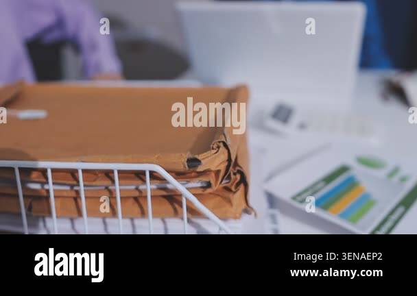 blur background with laptop, notebook, tablet and notebook Stock Video ...