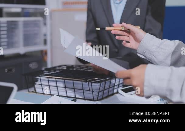 businessman signing document with documents Stock Video Footage - Alamy