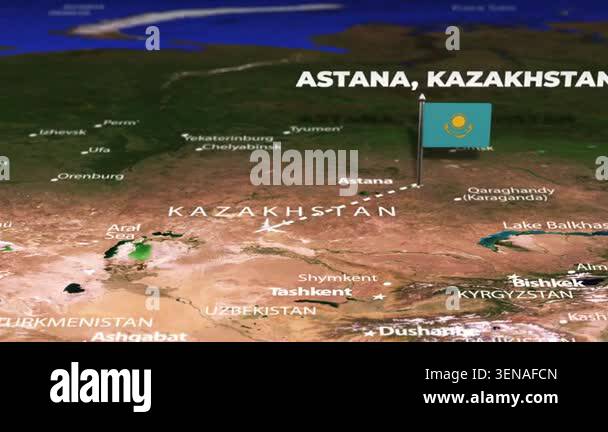 Flight From Astana KAZAKHSTAN Buenos Aires ARGENTINA with flag pins ...