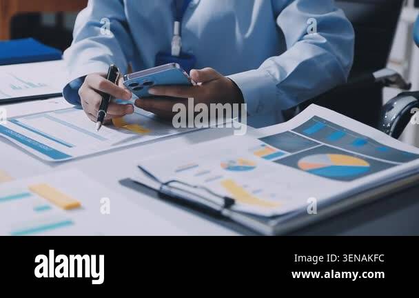 business team meeting in office, financial business and finance concept ...