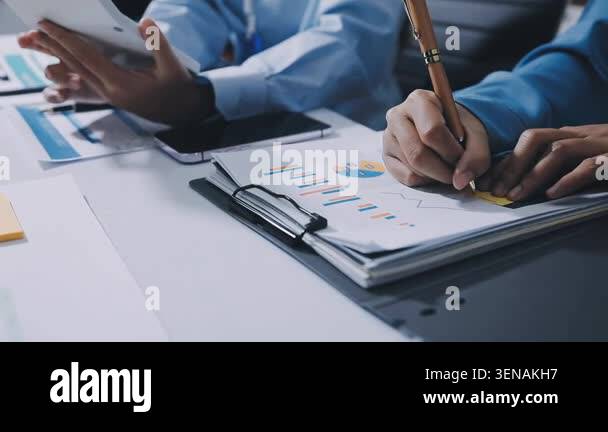 business team working in office, financial business Stock Video Footage ...