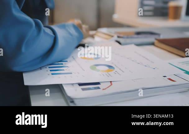 young businessman analyzing data on digital tablet Stock Video Footage ...