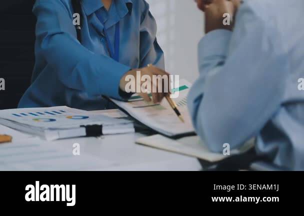 business people meeting at table in office, teamwork Stock Video ...