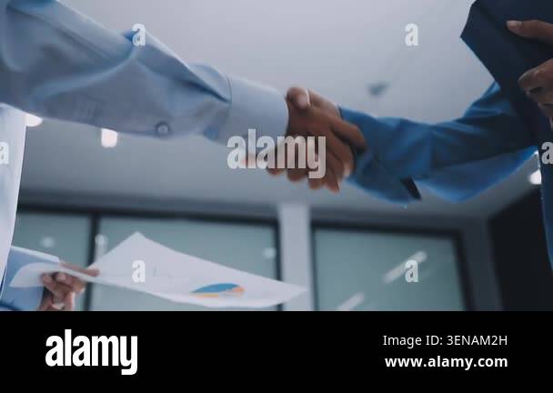 close - up of business people hands shaking Stock Video Footage - Alamy