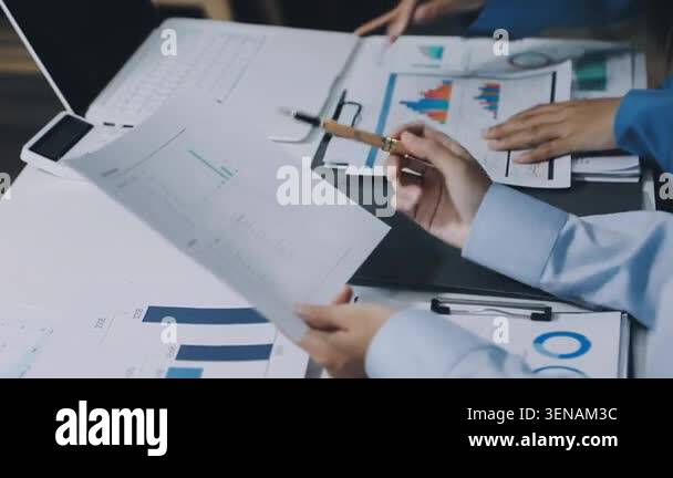 young businesswoman working with documents in office Stock Video ...