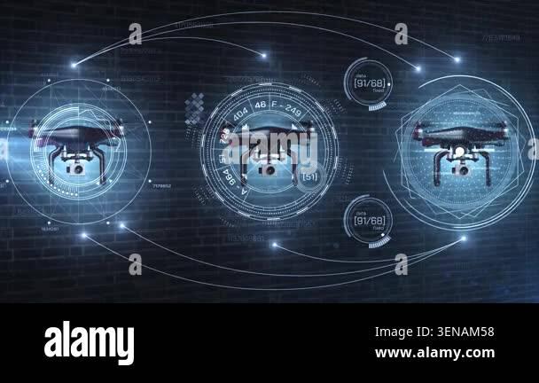 Drones operating with a digital interface and connected data for ...