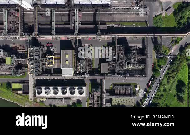 Massive industrial complex seen from above, featuring sprawling ...