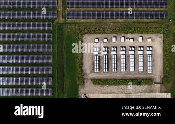 Aerial view showcasing a large scale battery energy storage system ...