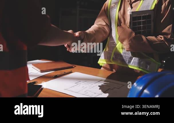 engineer and architect team in construction site Stock Video Footage ...