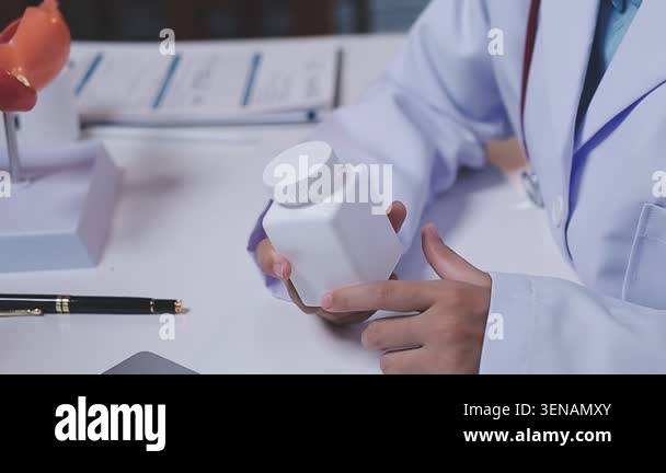 doctor hand holding a pill and taking medication Stock Video Footage ...
