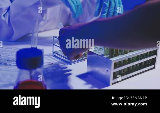 close - up of a laboratory worker holding a tube of liquid Stock Video ...