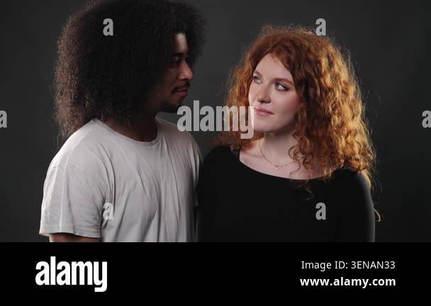 Couple Relationship Dynamics, Diverse Man And Woman Looking Away From ...