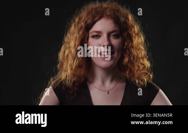 Positive Communication And Agreement Concept, Young Woman With Curly ...