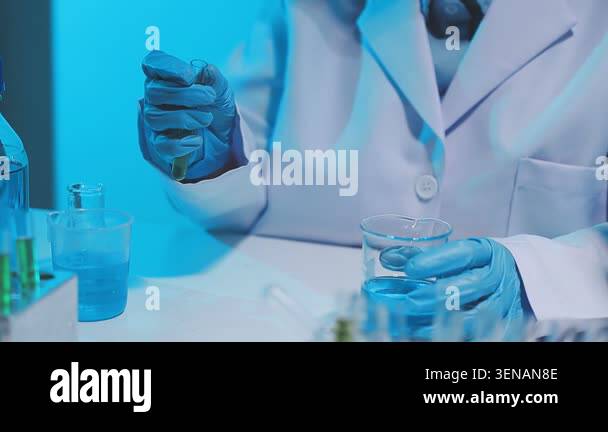 scientist in laboratory with test tube Stock Video Footage - Alamy