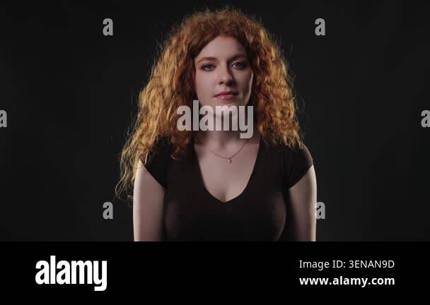 Emotional Expression And Human Connection Concept, Young Woman With Red ...