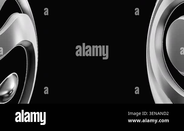 Chrome Liquid Dual Concentric Ring Close-Up Abstract 3D Loop Animation ...