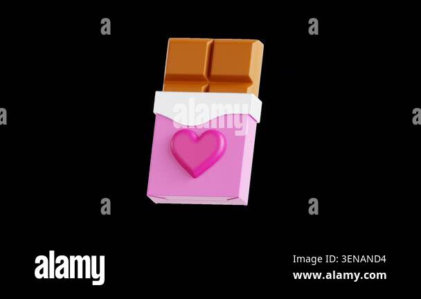 Chocolate Bar Gift Package 3D Animation Icon Stock Video Footage - Alamy