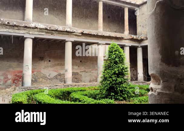 Architectural columns in ancient temple of Pompeii Stock Video Footage ...